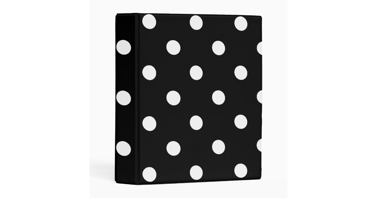 Black Polka Dot Mini Binder | Zazzle