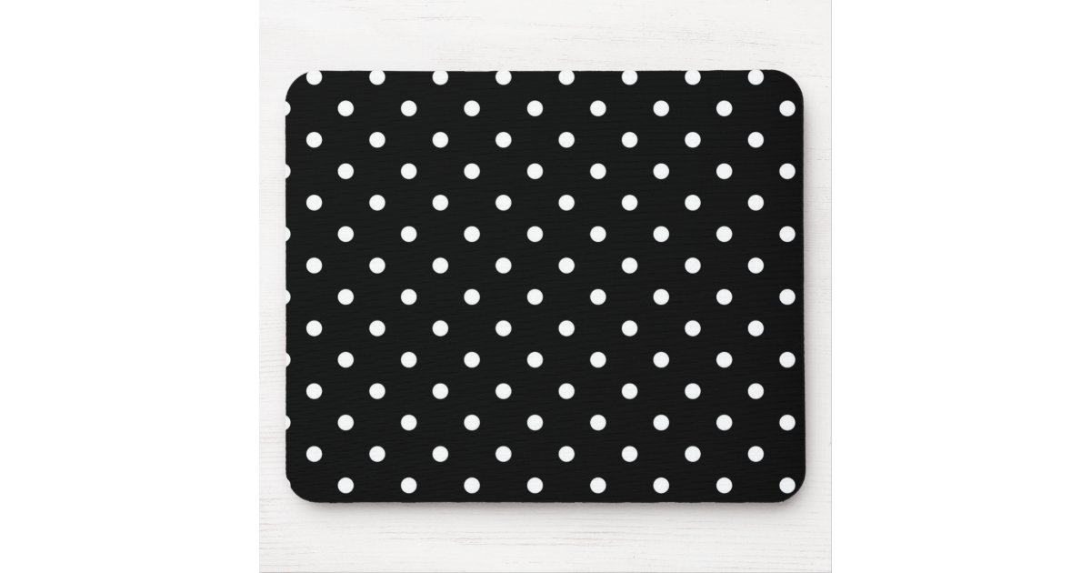 black polka dot mouse pad | Zazzle