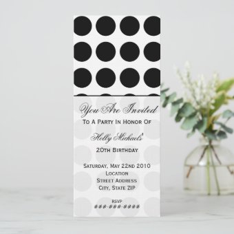 Black Polka Dot Party Invitation | Zazzle