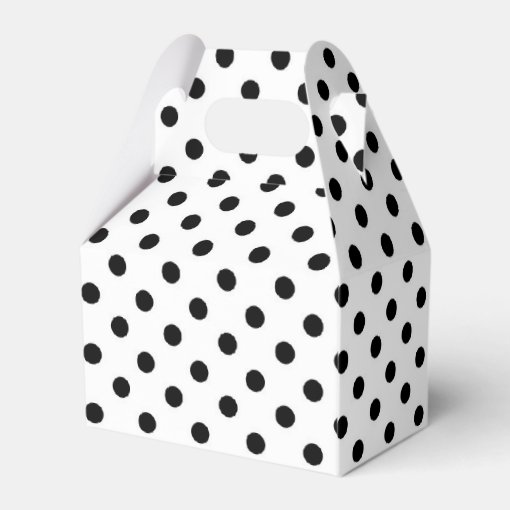 Black Polka dot pattern gable favor box | Zazzle