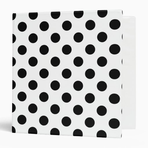 Black polka dots on white 3 ring binder | Zazzle