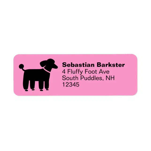 Black Poodle Return Address Labels | Zazzle
