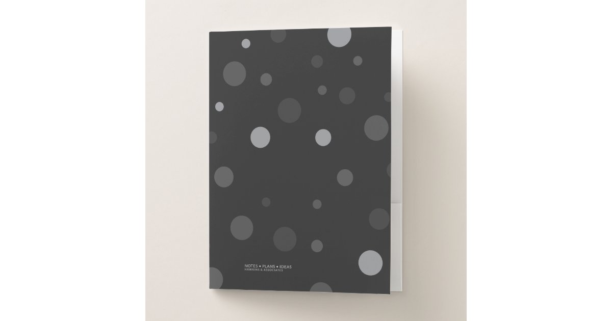 Black Pop Dots Pocket Folder | Zazzle