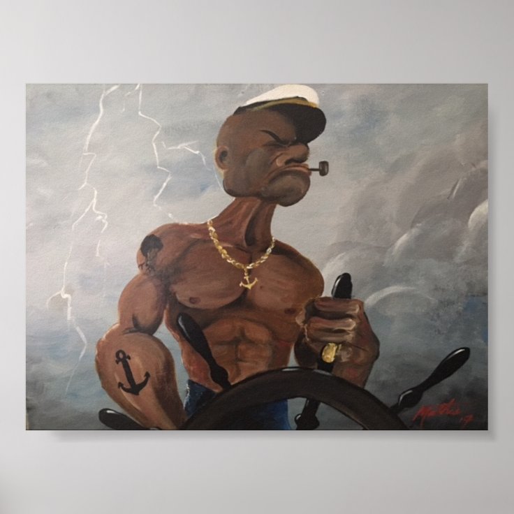 "Black Popeye" Poster | Zazzle