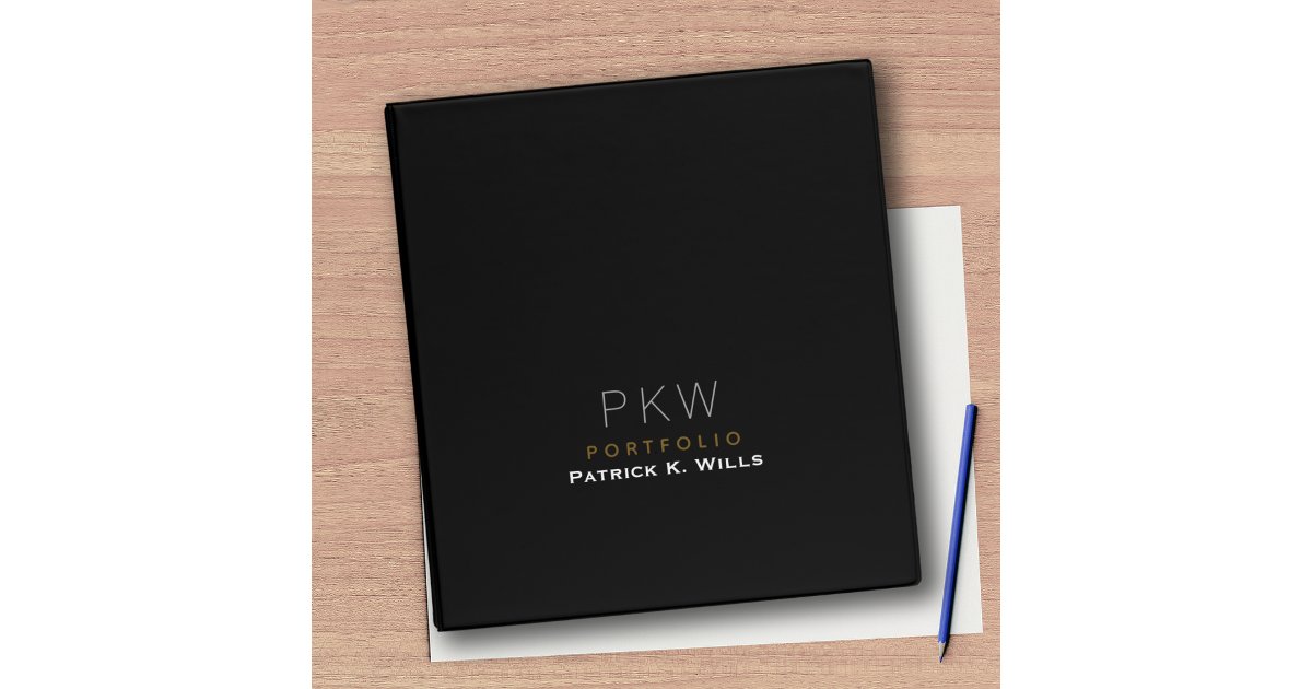 Black Portfolio Binder | Zazzle