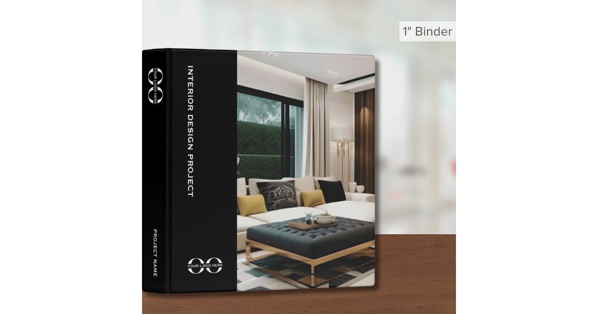 Black Portfolio Binder Interior Designers | Zazzle