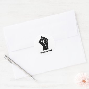 Black Power Classic Round Sticker | Zazzle