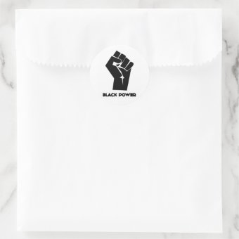 Black Power Classic Round Sticker | Zazzle