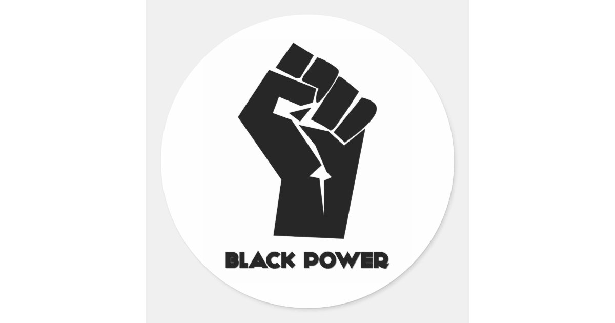 Black Power Classic Round Sticker | Zazzle