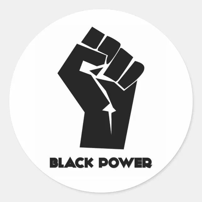 Black Power Classic Round Sticker | Zazzle