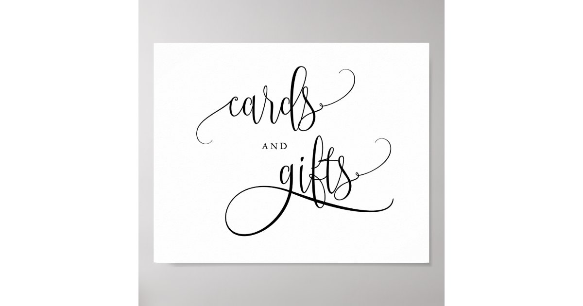 Black Pretty Calligraphy Script Cards and Gifts Poster | Zazzle