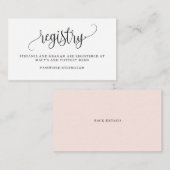 Black Pretty Calligraphy Script Wedding Registry Enclosure Card | Zazzle
