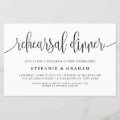 Black Pretty Calligraphy Simple Rehearsal Dinner | Zazzle
