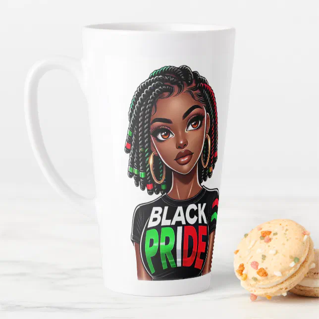 Black Pride Lady Latte Mug | Zazzle