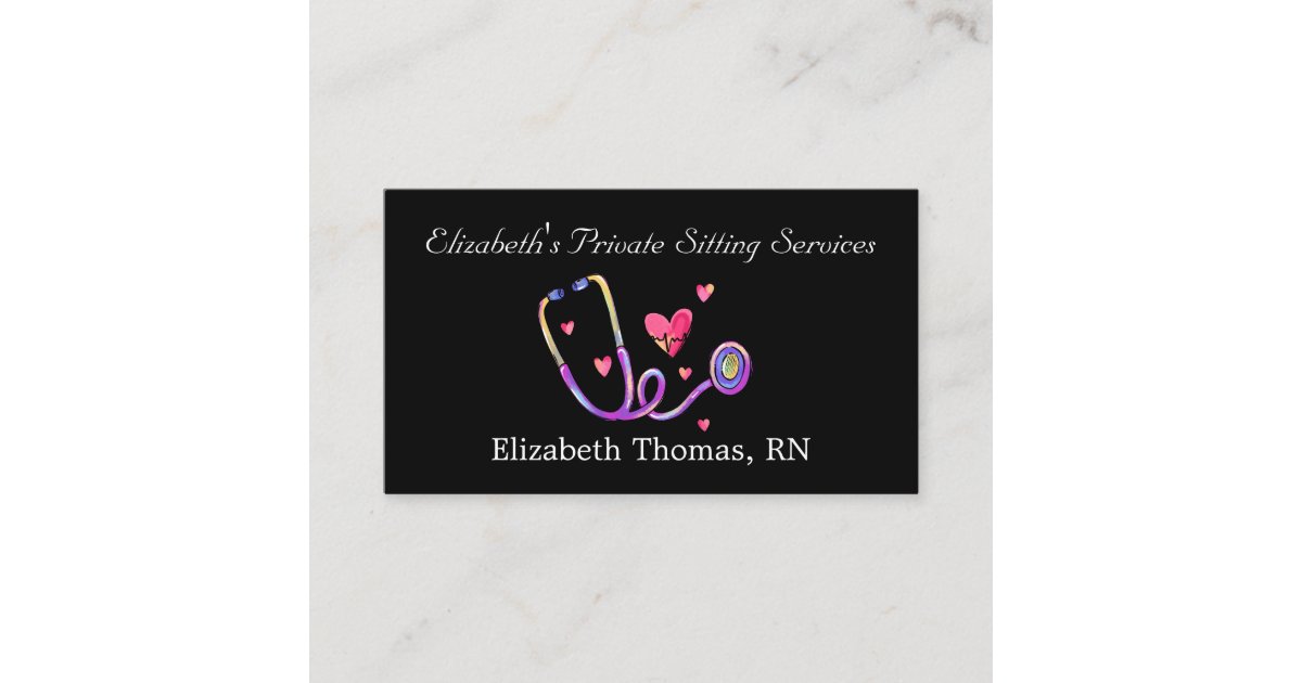 Black Private Sitting Business Card | Zazzle