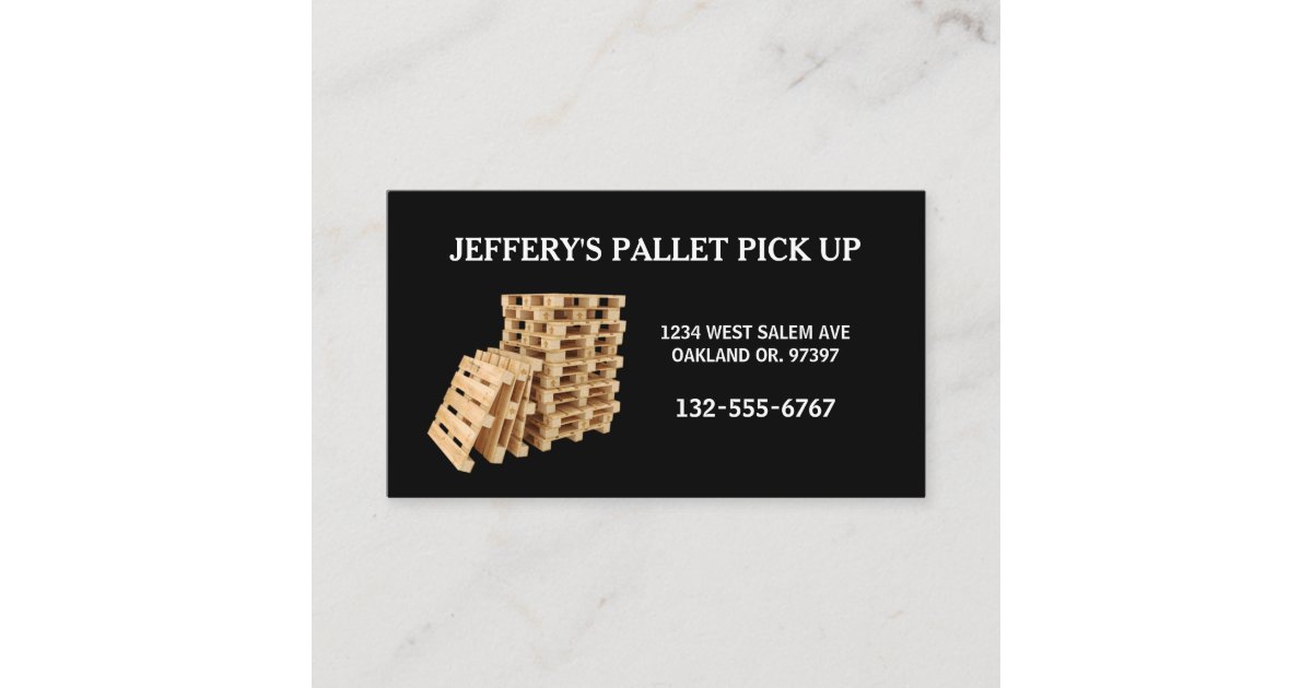 Black Professional Wood Pallet Crate Business Card | Zazzle