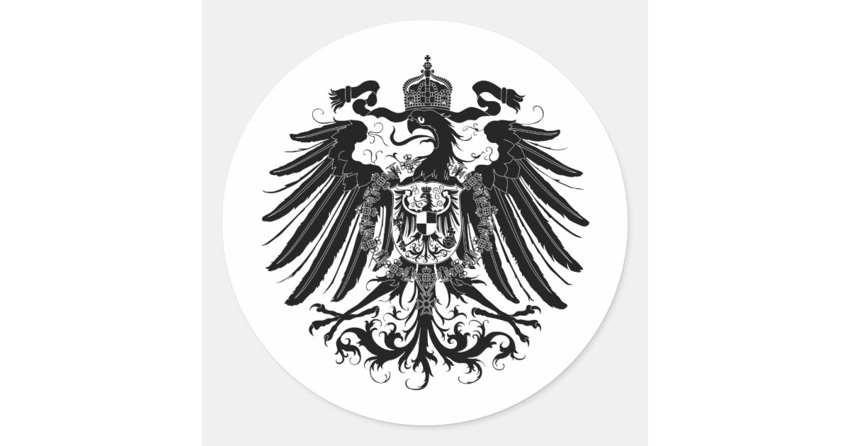 Black Prussian Eagle Classic Round Sticker | Zazzle