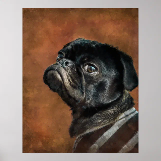 Black Pug Dog Photo Poster | Zazzle