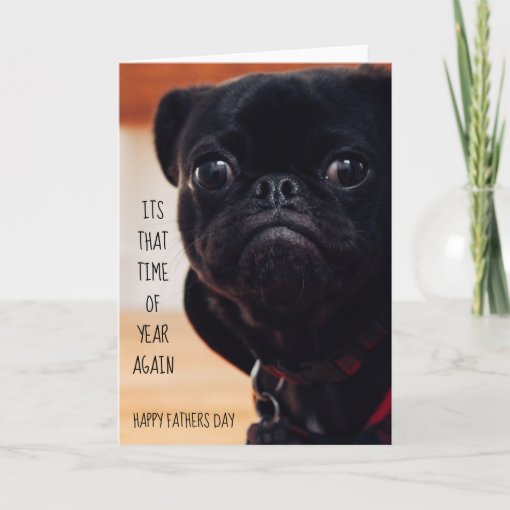 Black Pug Fathers Day Card | Zazzle