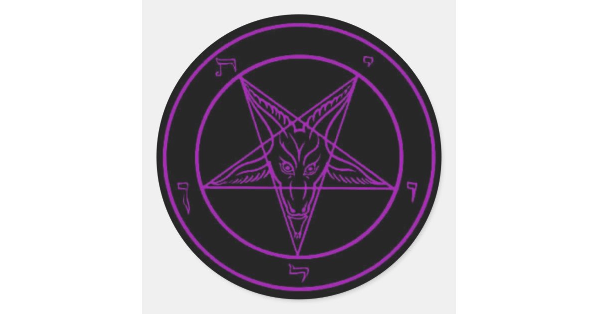 Black/Purple Baphomet Stickers | Zazzle