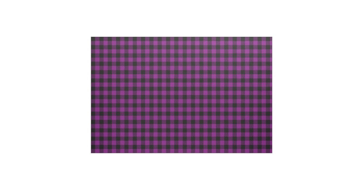 Black Purple Buffalo Plaid Pattern | Lumberjack Fabric | Zazzle