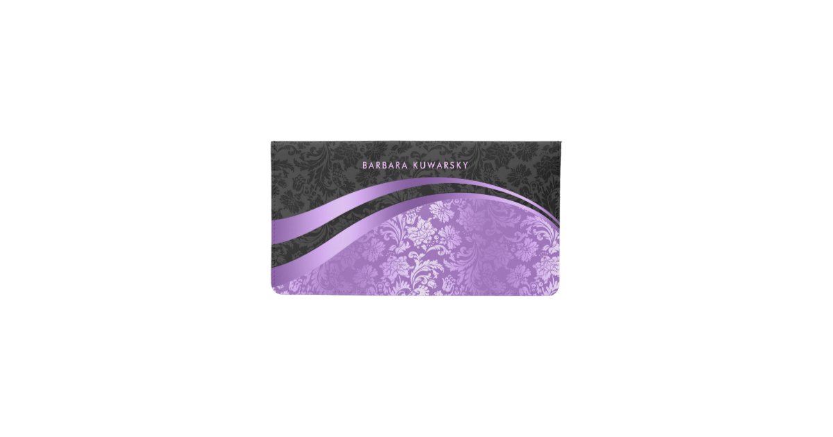 Black & Purple Geometric Design Checkbook Cover | Zazzle