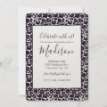 Black Purple Leopard Print Invitation | Zazzle