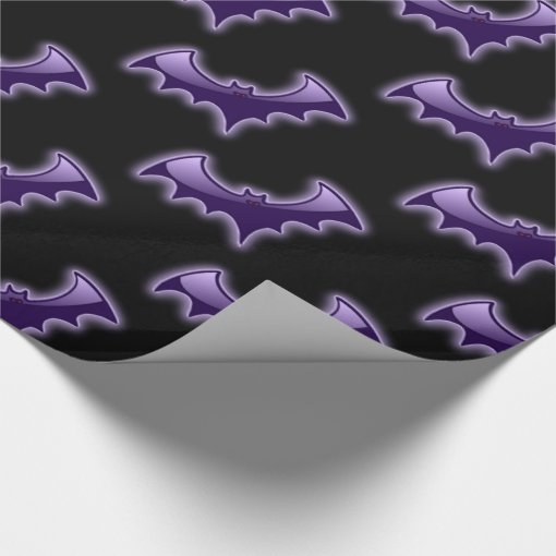 Black & Purple Night Wing Bats Wrapping Paper | Zazzle