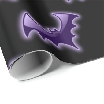 Black & Purple Night Wing Bats Wrapping Paper | Zazzle
