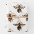Black Queen Bees on White Wrapping Paper Sheets | Zazzle