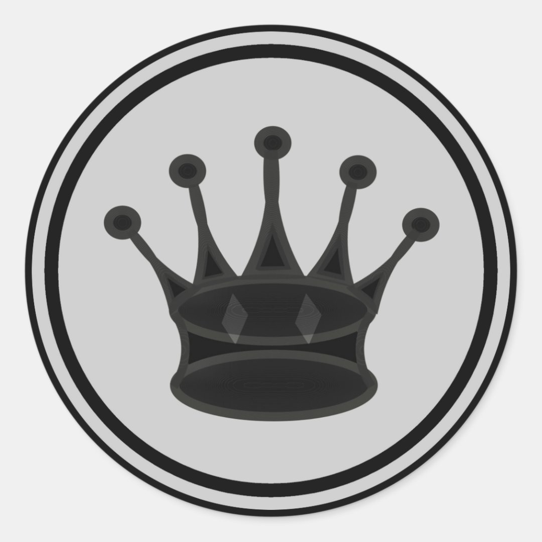 Black Queen Chess Piece Classic Round Sticker | Zazzle