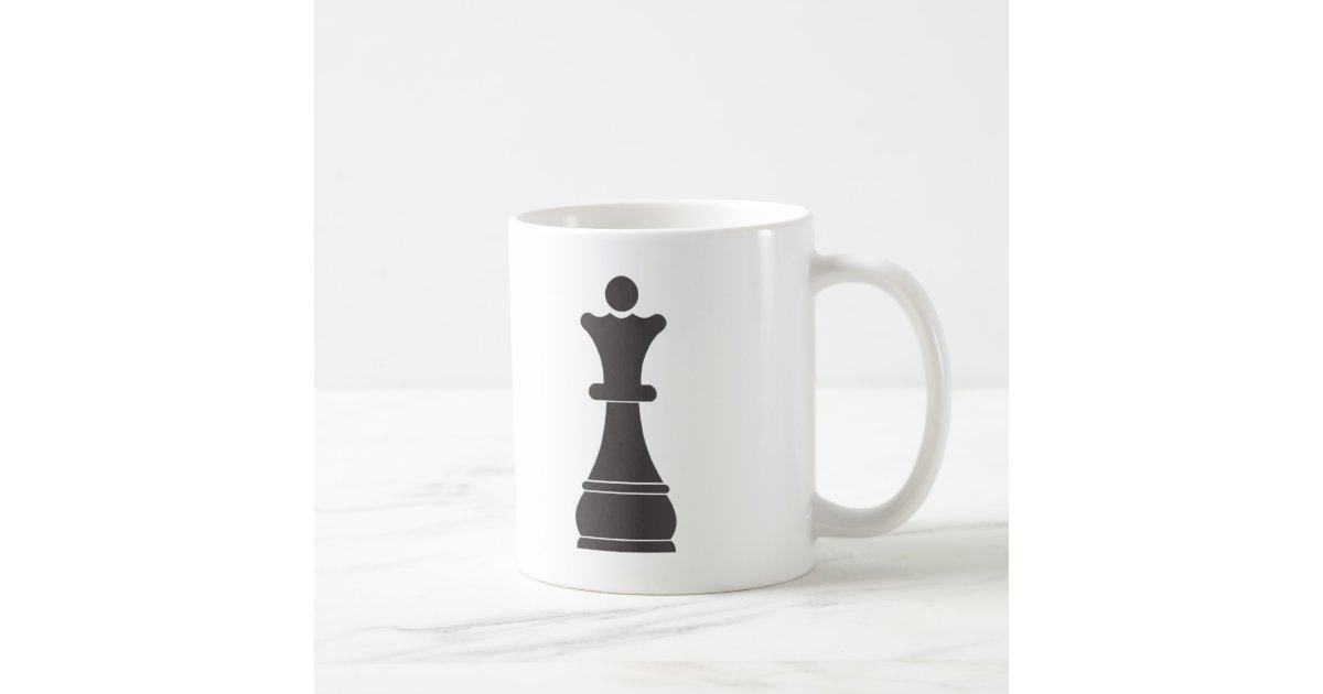 Black queen chess piece coffee mug | Zazzle