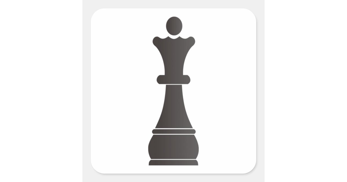 Black queen chess piece square sticker | Zazzle