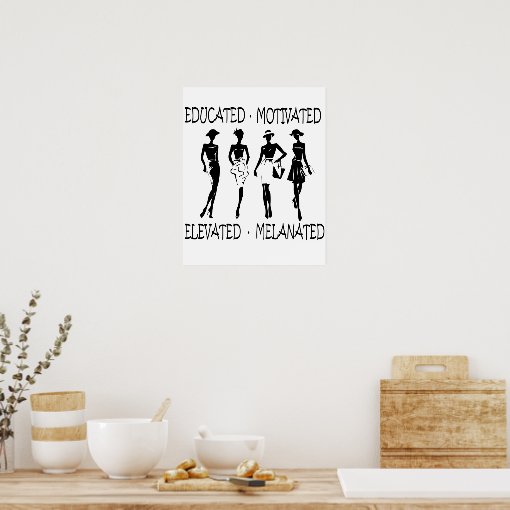 Black queen educated motived Elevated melanated Poster | Zazzle