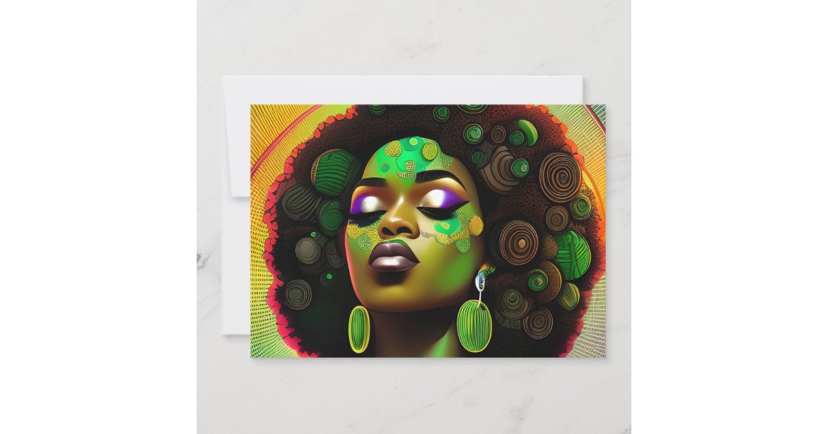 Black queen melanin Sista African American woman Invitation | Zazzle