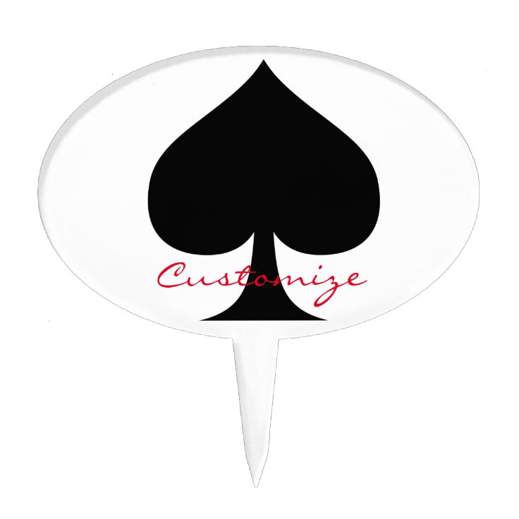 Black Queen of Spades Black Thunder_Cove Cake Topper | Zazzle