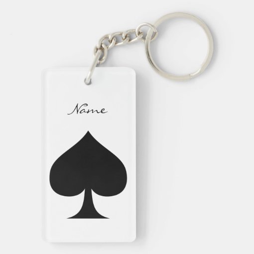 Black Queen of Spades Black Thunder_Cove Keychain | Zazzle