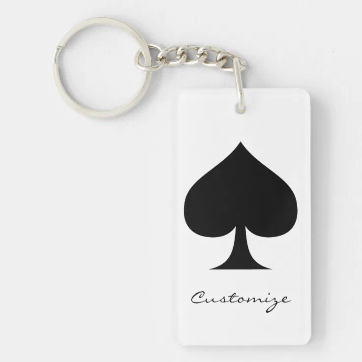 Black Queen of Spades Black Thunder_Cove Keychain | Zazzle