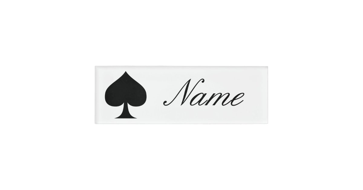 Black Queen of Spades Black Thunder_Cove Name Tag | Zazzle