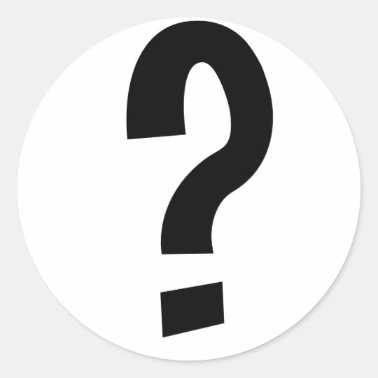 Black Question Mark Classic Round Sticker | Zazzle.com