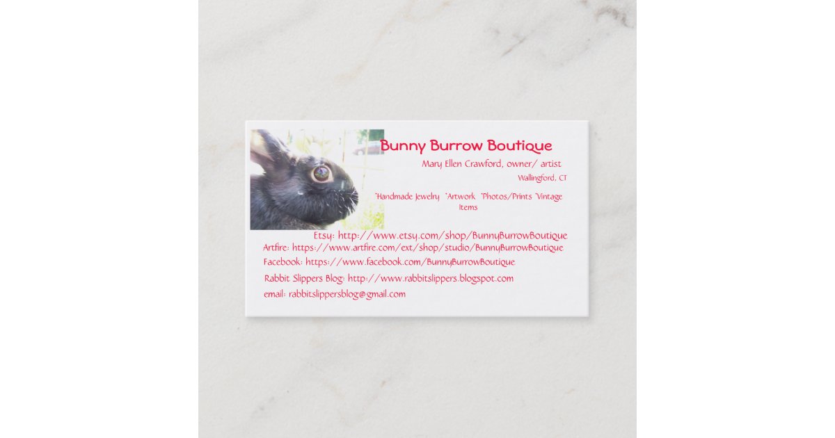 Black Rabbit Photo Business Card | Zazzle