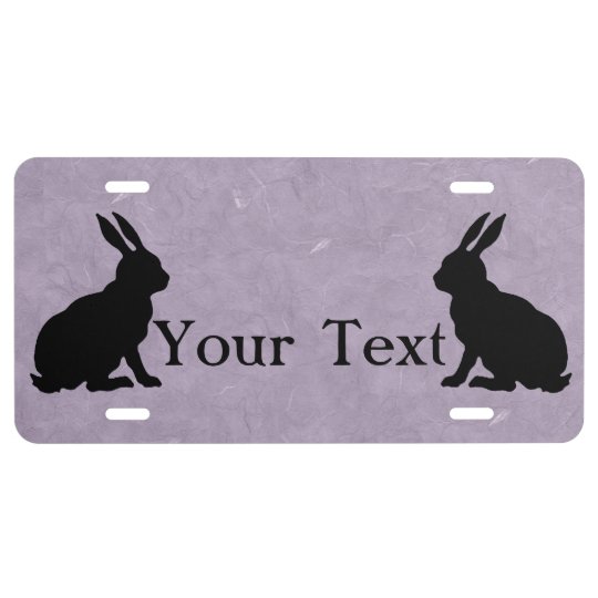 Black Rabbit Silhouette Easter Bunny License Plate | Zazzle.com