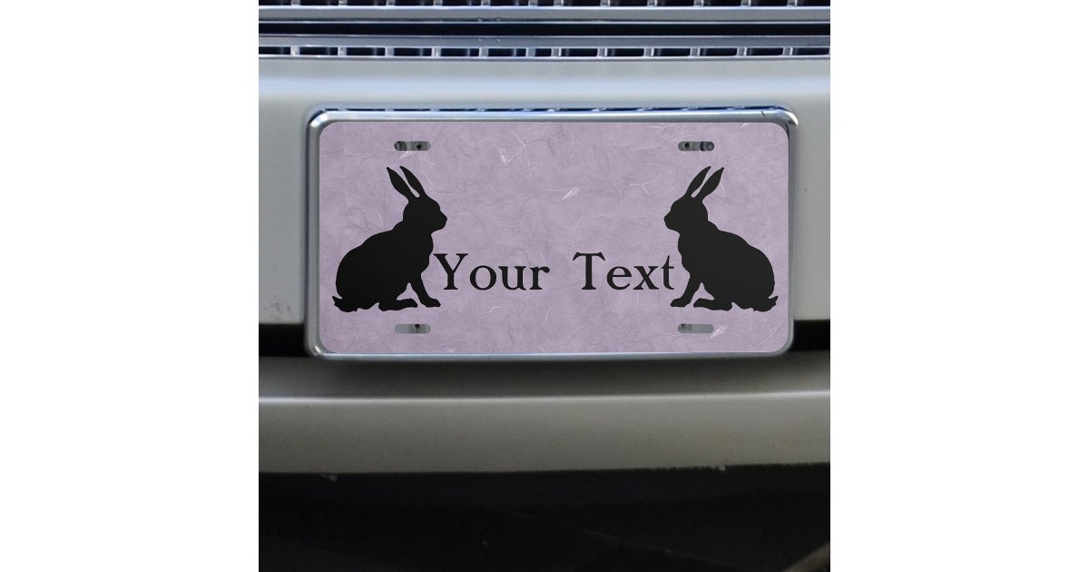 Black Rabbit Silhouette Easter Bunny License Plate | Zazzle