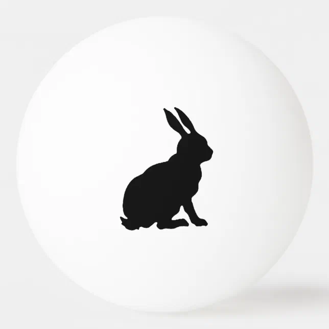 Black Rabbit Silhouette Easter Bunny Ping-Pong Ball | Zazzle