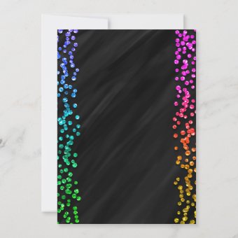 Black Rainbow Sparkle Glitter Confetti Fun Party Invitation | Zazzle