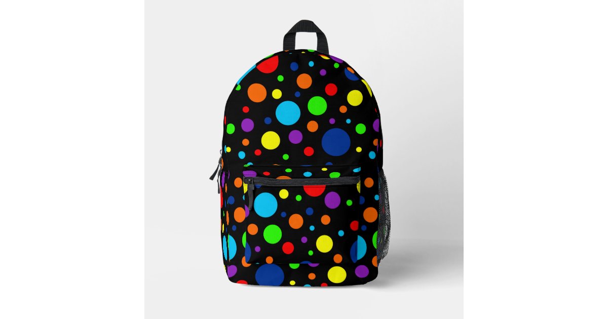 Black Rainbow Spots Backpack | Zazzle