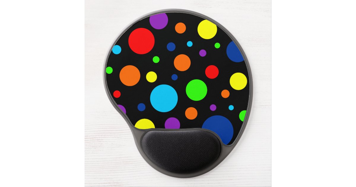Black Rainbow Spots Gel Mousepad | Zazzle