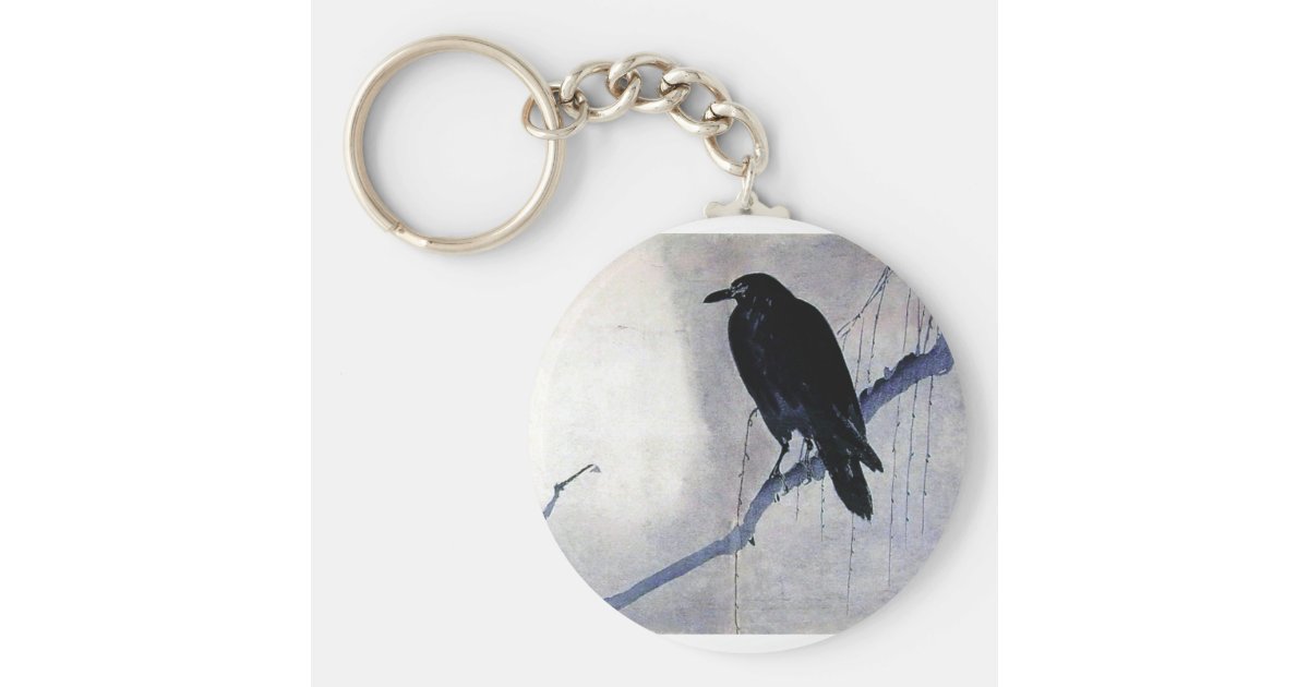 Black Raven Bird Keychain | Zazzle.com