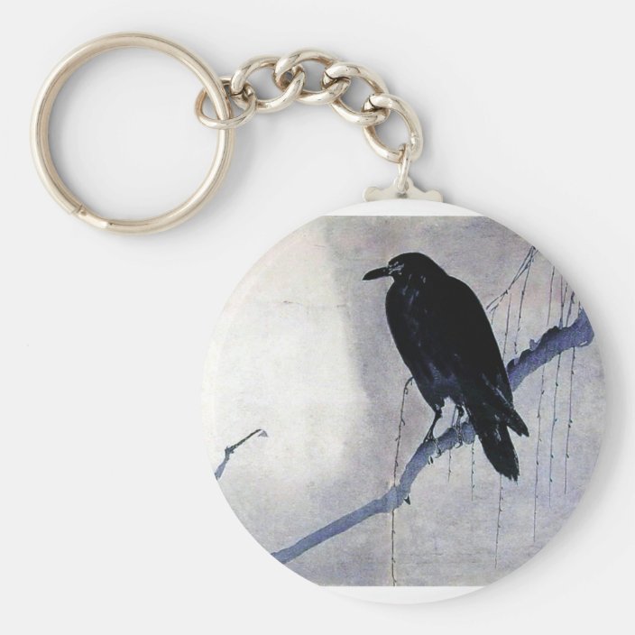 Black Raven Bird Keychain | Zazzle.com