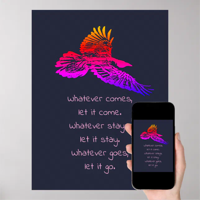 Black Raven Bird Soaring Inspirational Quote Poster | Zazzle